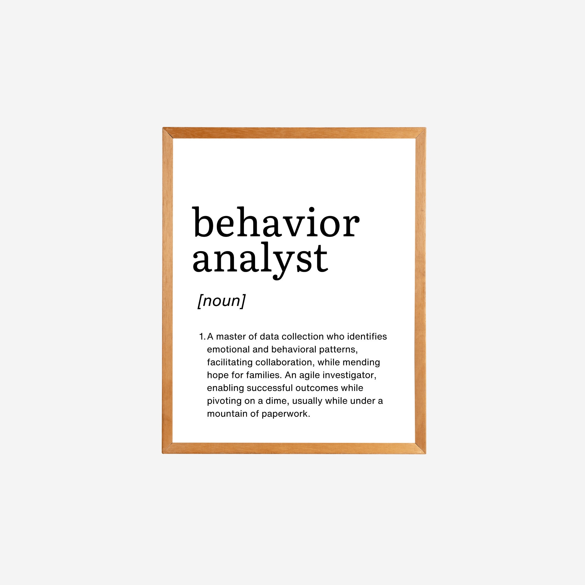 Behavior Analyst Definition Poster, Funny Modern Office Gift, Office ...