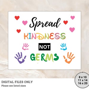 Spread Kindness Not Germs Health Clinic Poster School - Etsy