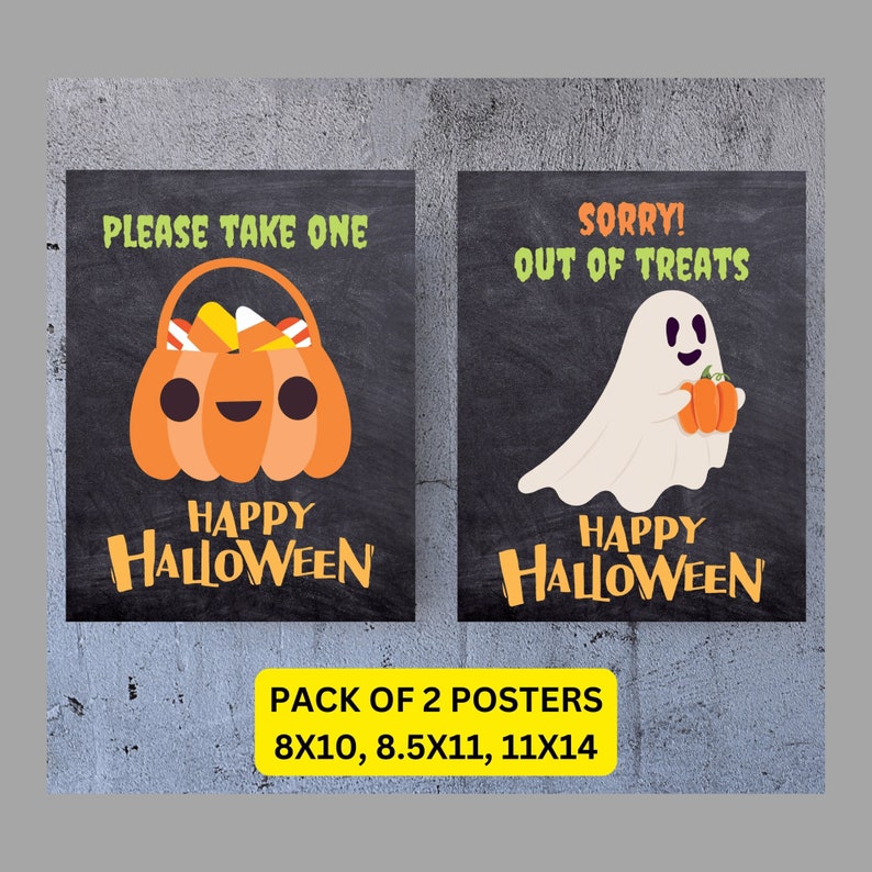 Please Take One and Sorry Out of Treats, Cute Pumpkin, Front Door ...