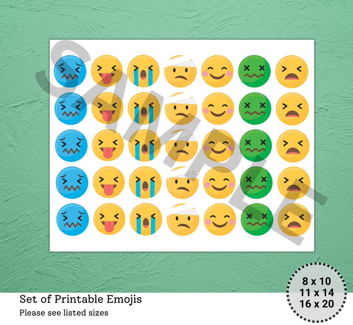 Happy Face Printable, Emoji Clipart, Emoji Pack, Happy Face, Emotion ...