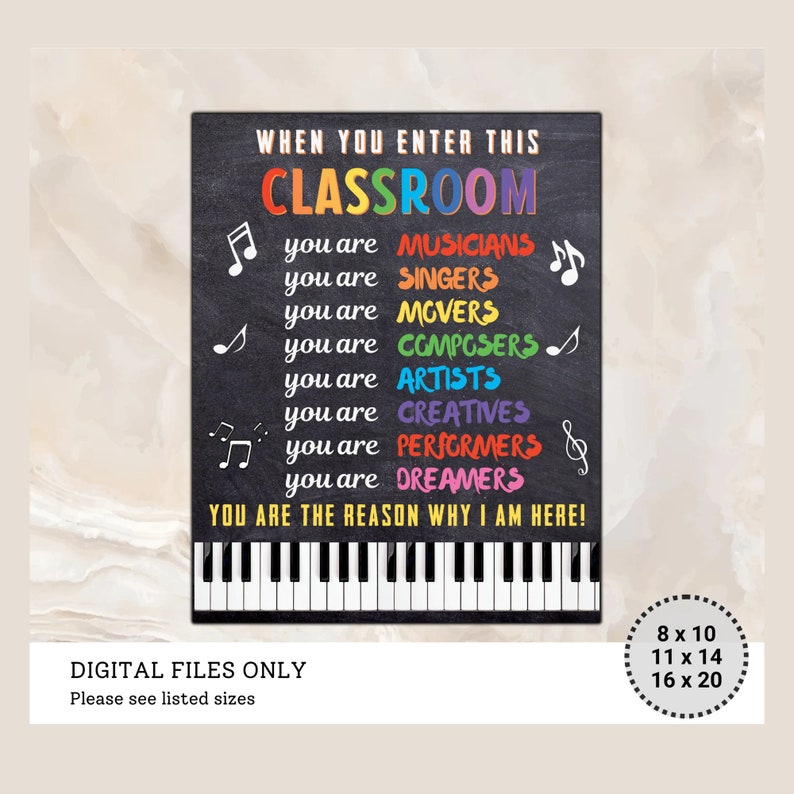 Music Teacher Classroom Printable Poster, Classroom Decor, Music ...