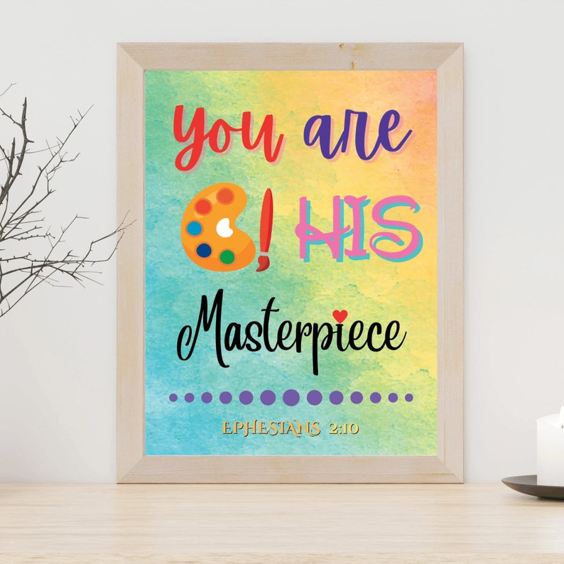 You Are God's Masterpiece, Ephesians 2:10, Childrens Decor Christian ...