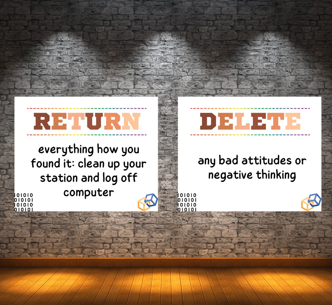 Computer Lab Poster Set of 6 Classroom Decor INSTANT - Etsy