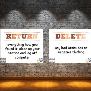 Computer Lab Poster Set of 6 Classroom Decor INSTANT - Etsy