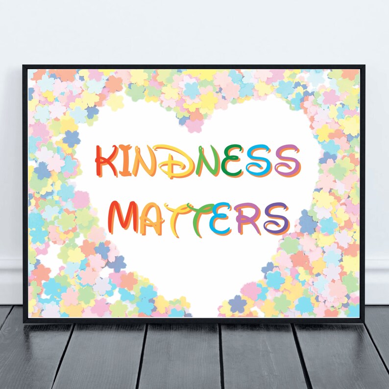 Printable Wall Art, Kindness Matters, Floral Office Decor, Printable ...