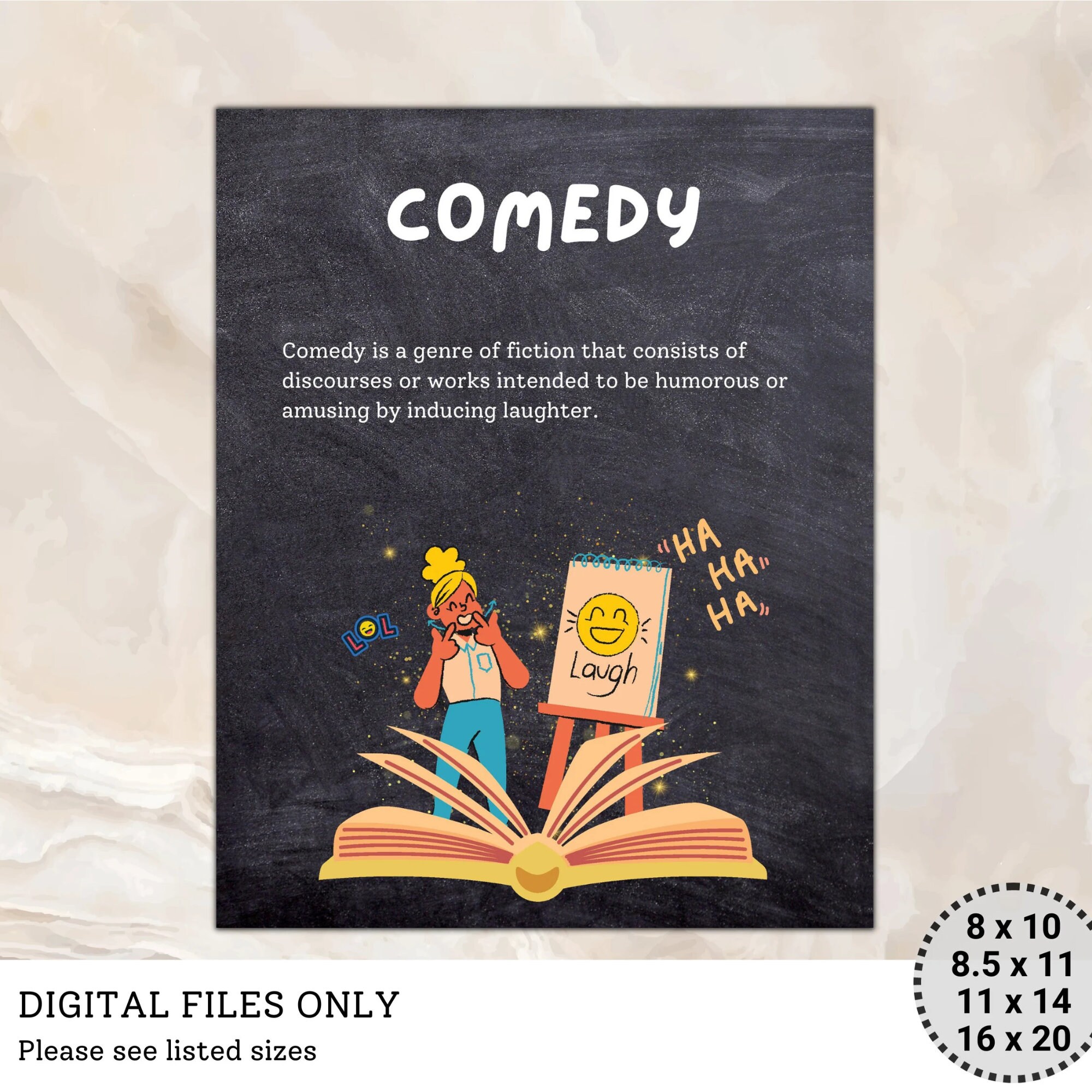 Comedy Literary Genre Poster, Educational Classroom Poster, English ...