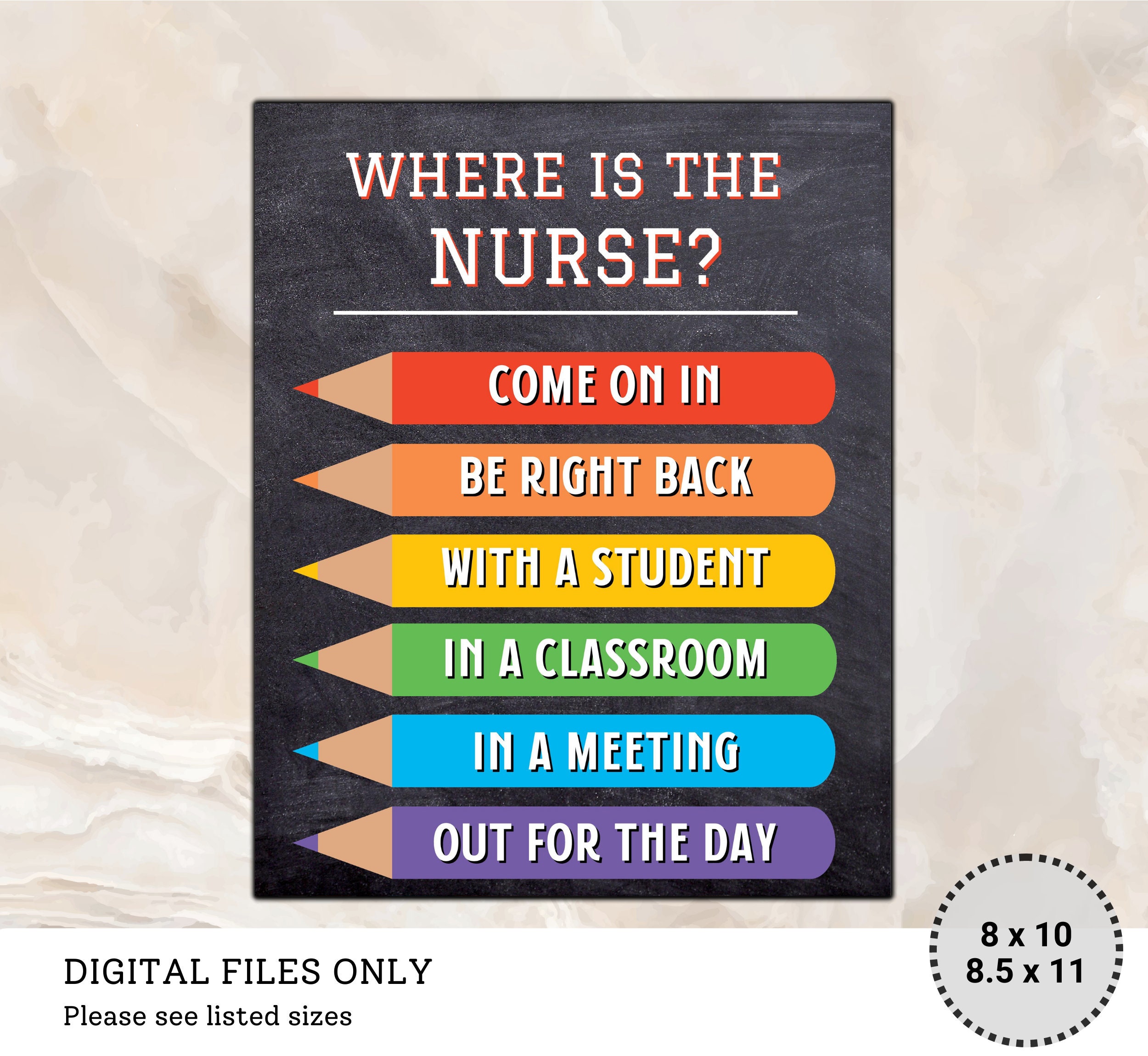 Where is the School Nurse Door Sign Classroom Decor School - Etsy