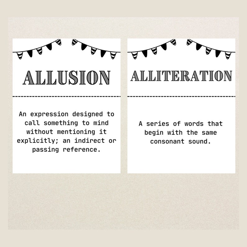 Literary Devices Posters, Writing Elements Art, English Classroom ...