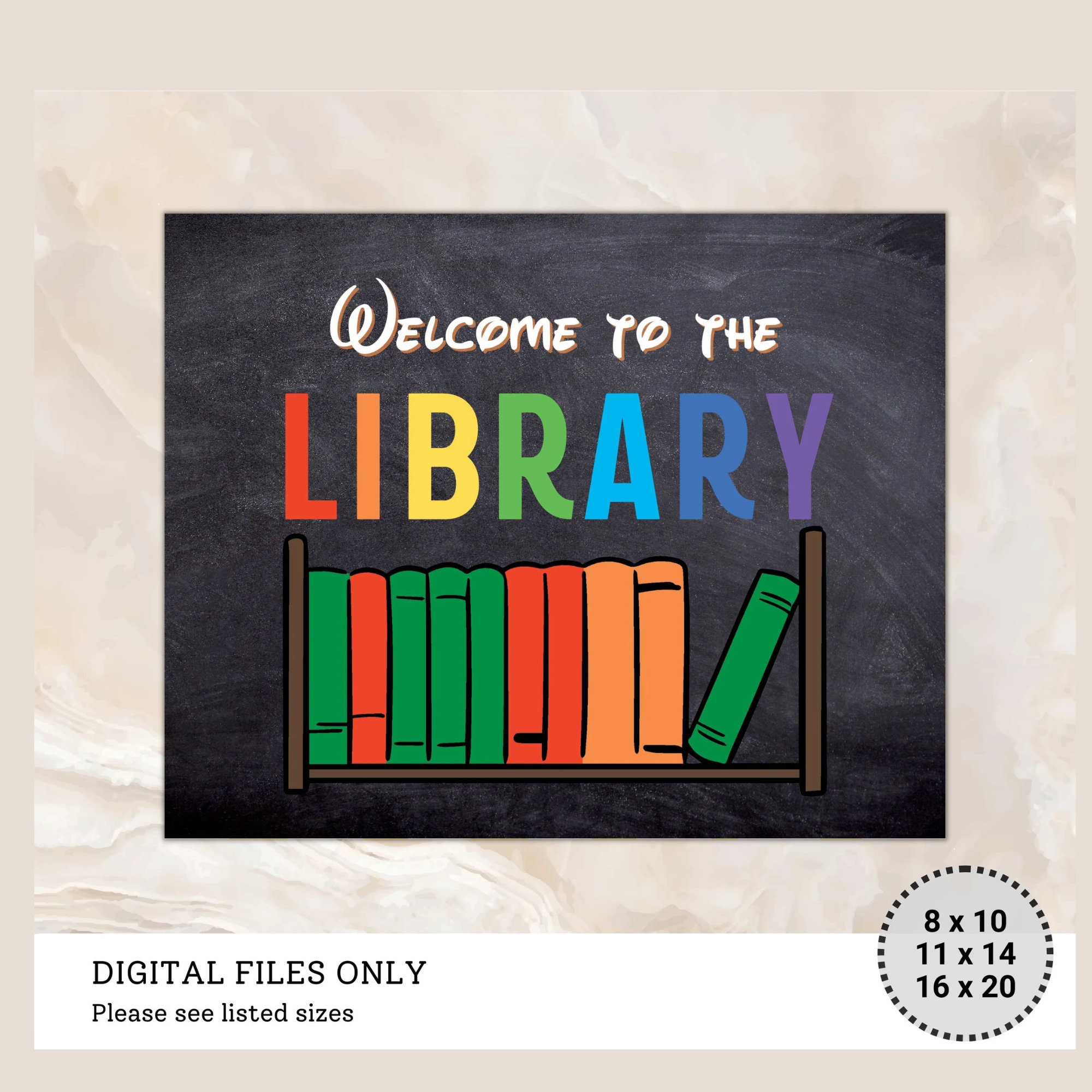 Library Welcome Sign, Books Poster, Gift for Librarian, School Library ...
