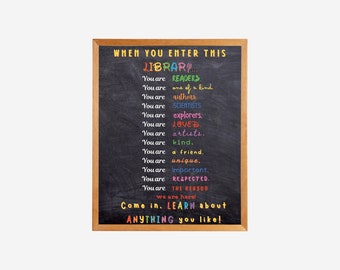 School Library Classroom Printable Poster, Librarian Decor, Technology ...