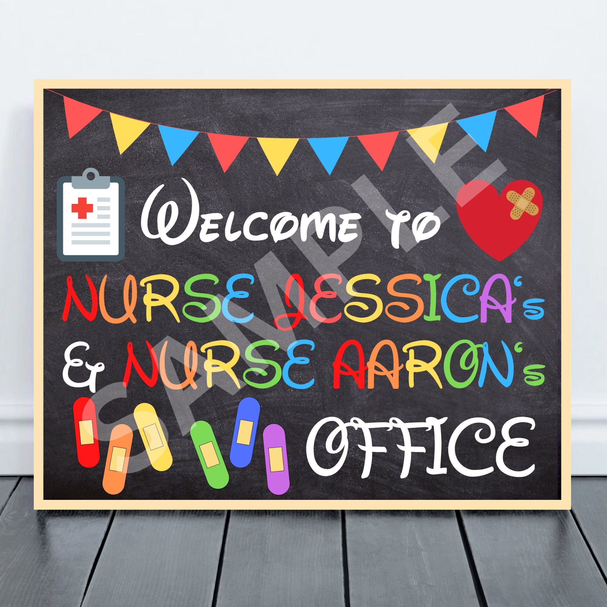 School Nurse PERSONALIZED Door Sign, Pediatric Nurse Door Sign, Back to ...