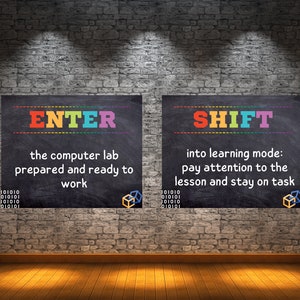 Computer Lab Poster Set of 6 Classroom Decor INSTANT - Etsy