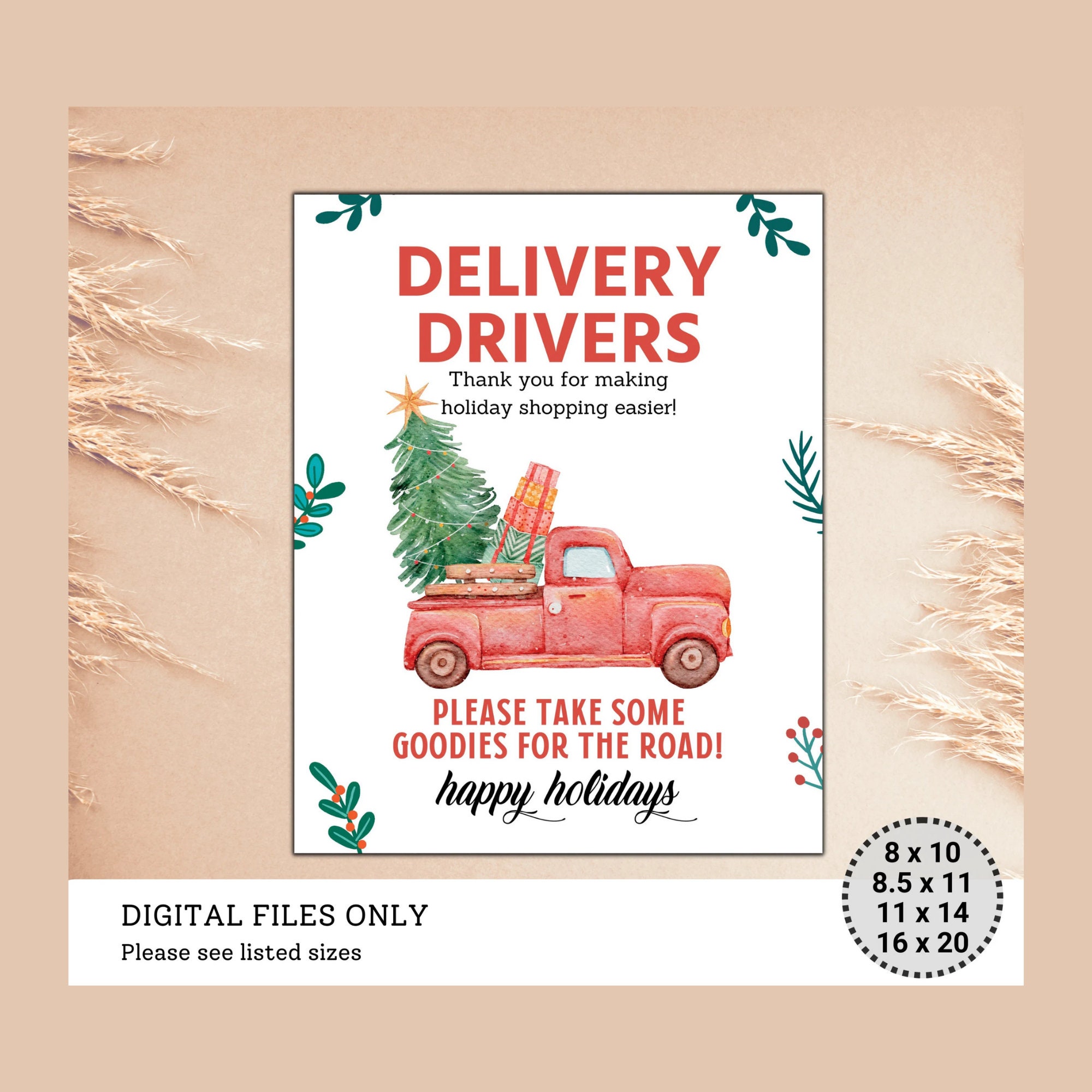 Truck Driver Appreciation Sign, Thank You Delivery Drivers, Poster ...