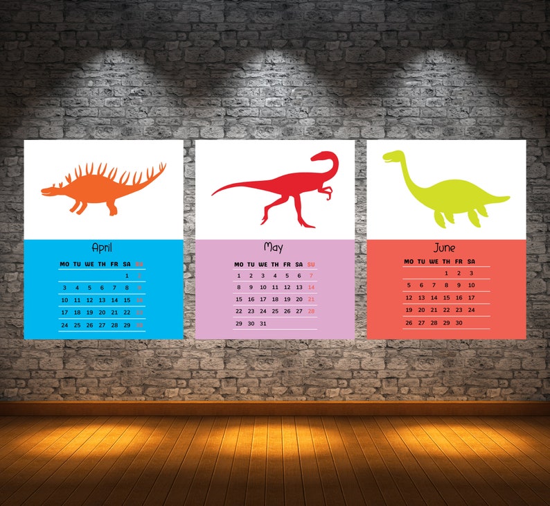 Printable Calendar Colorful Calendar Children Calendar Kids - Etsy