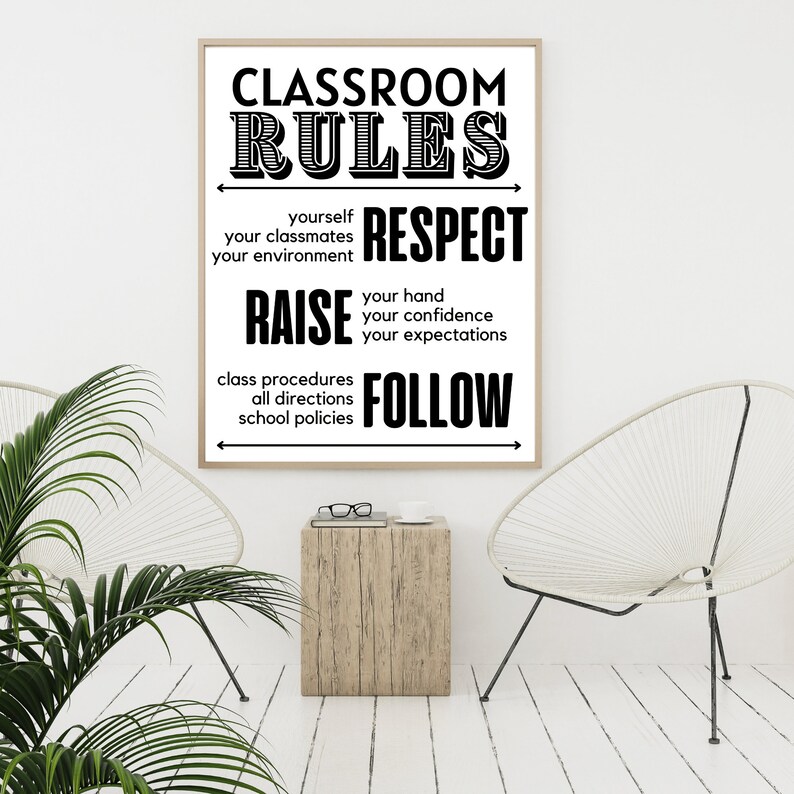 Classroom Expectations, Decor Rules Respect Teen Class, Decor High ...