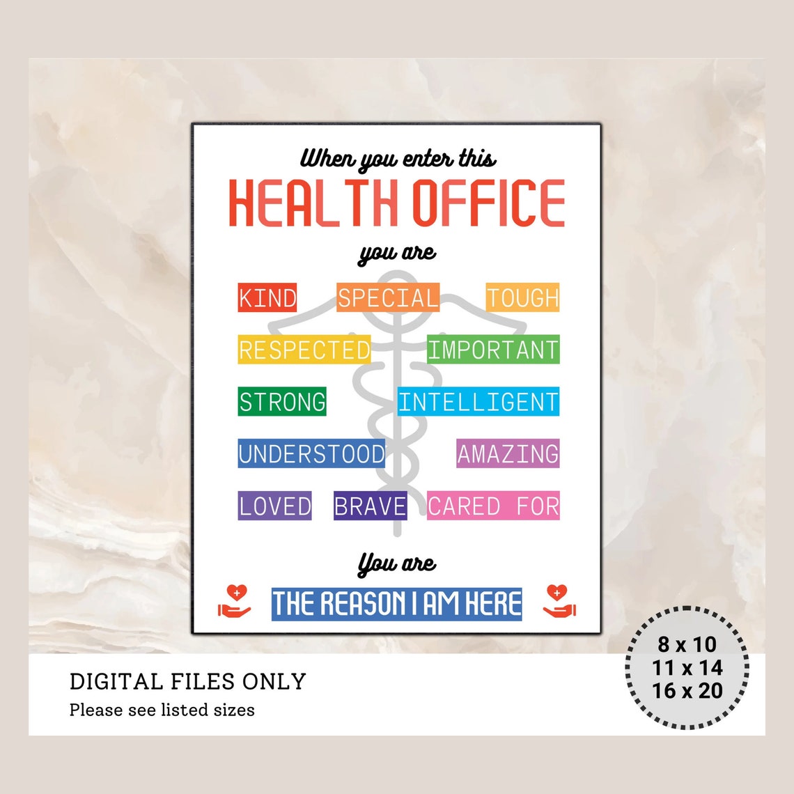 Printable School Health Office Poster, Pediatric Clinic Decor Printable ...