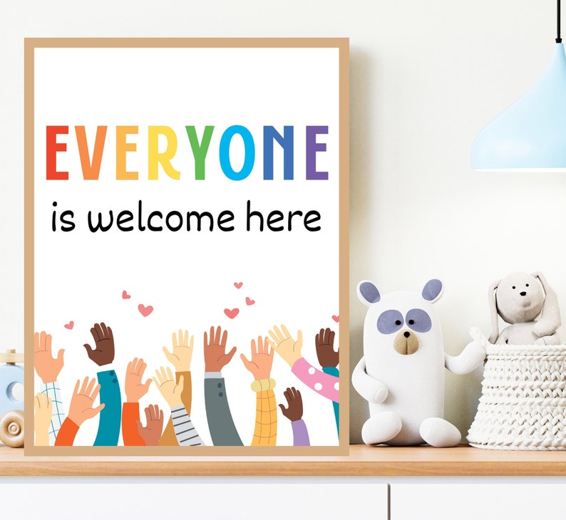 Everyone is Welcome Here Poster Sign School Counselor Office - Etsy