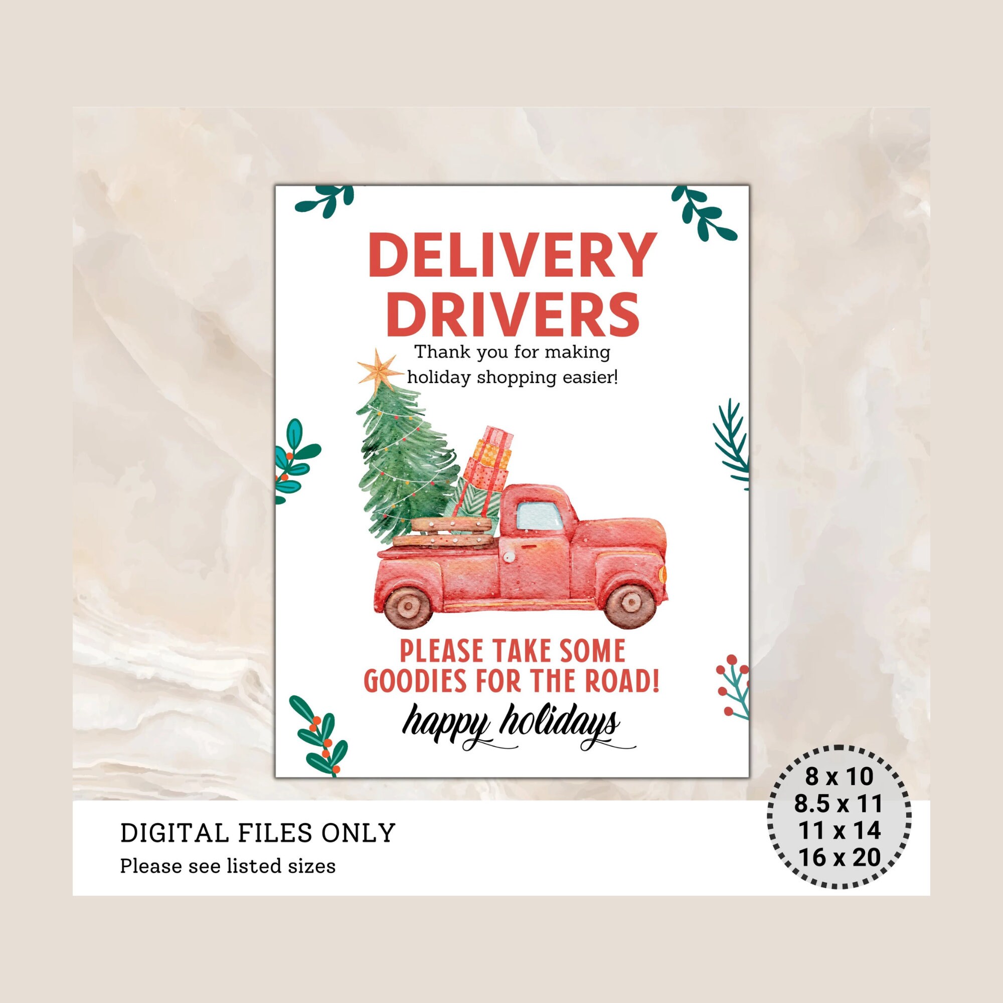 Truck Driver Appreciation Sign, Thank You Delivery Drivers, Poster ...