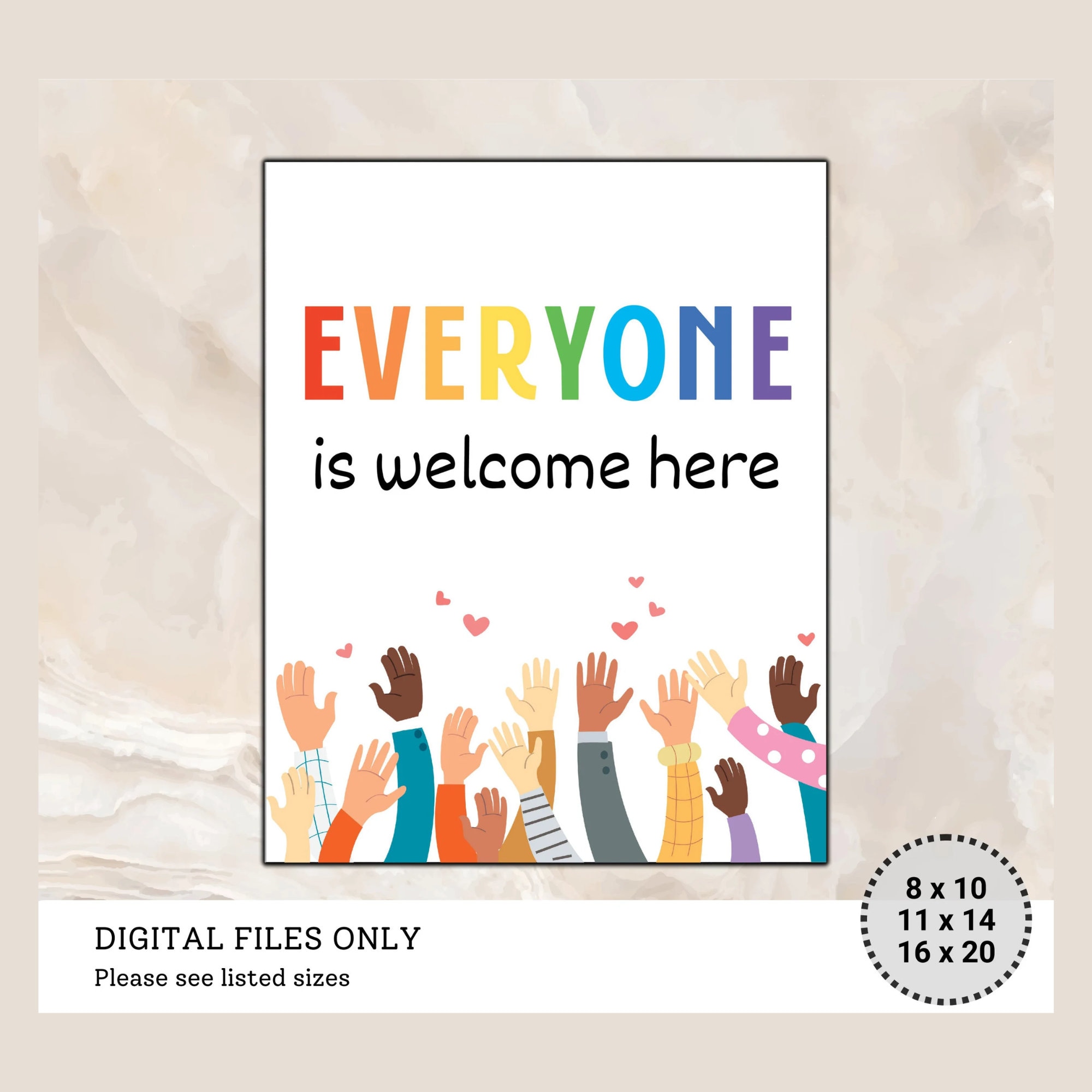 Everyone is Welcome Here Poster, Sign School Counselor Office, Decor ...