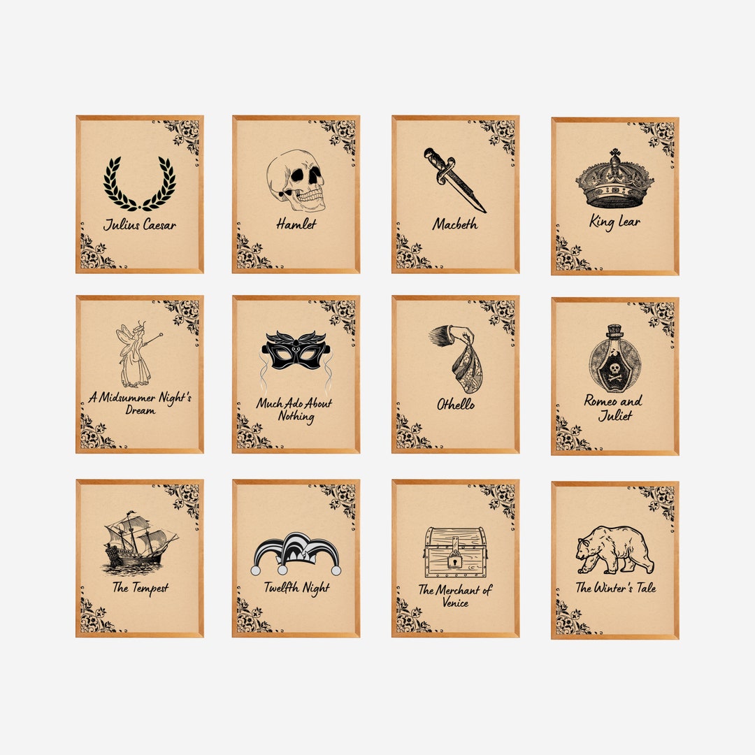 Shakespeare Gallery Wall, Classroom Art, Shakespeare Plays Posters ...