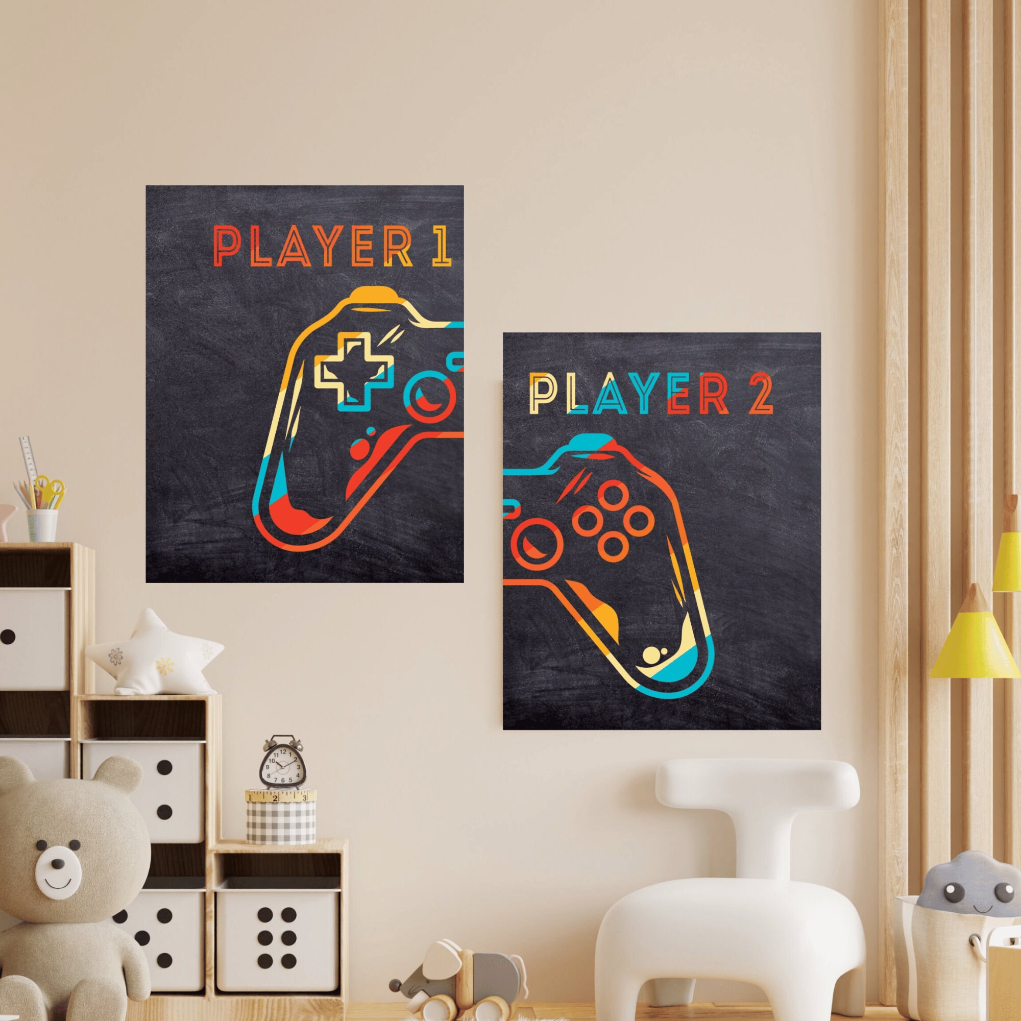 Gaming Wall Art Set of 2, Gaming Room Decor, Video Game Print Set ...