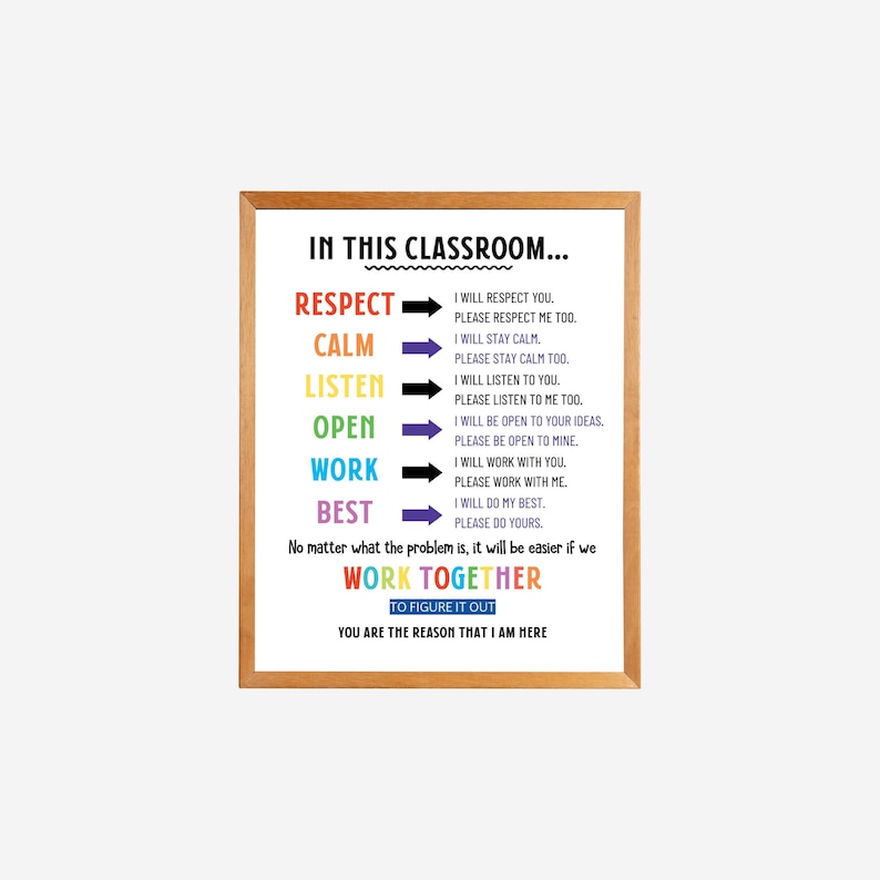 Classroom Decor, Expectations Rules, Respect Teen Class Decor High ...