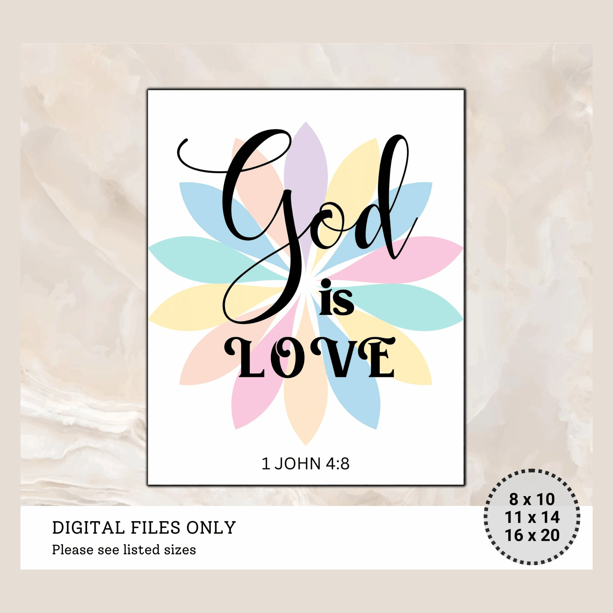 God is Love, Bible Verse Print, Scriptures Wall Art, Christian Poster ...
