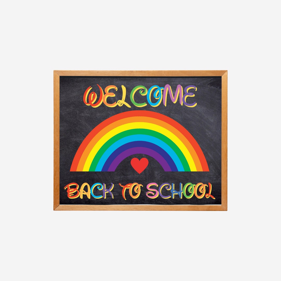 Welcome Back to School Sign, Classroom Decor, Rainbow School Decor ...