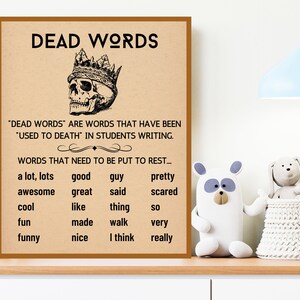 English Classroom DEAD WORDS Poster Writing Poster English - Etsy