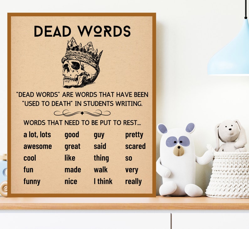 English Classroom DEAD WORDS Poster Writing Poster English - Etsy