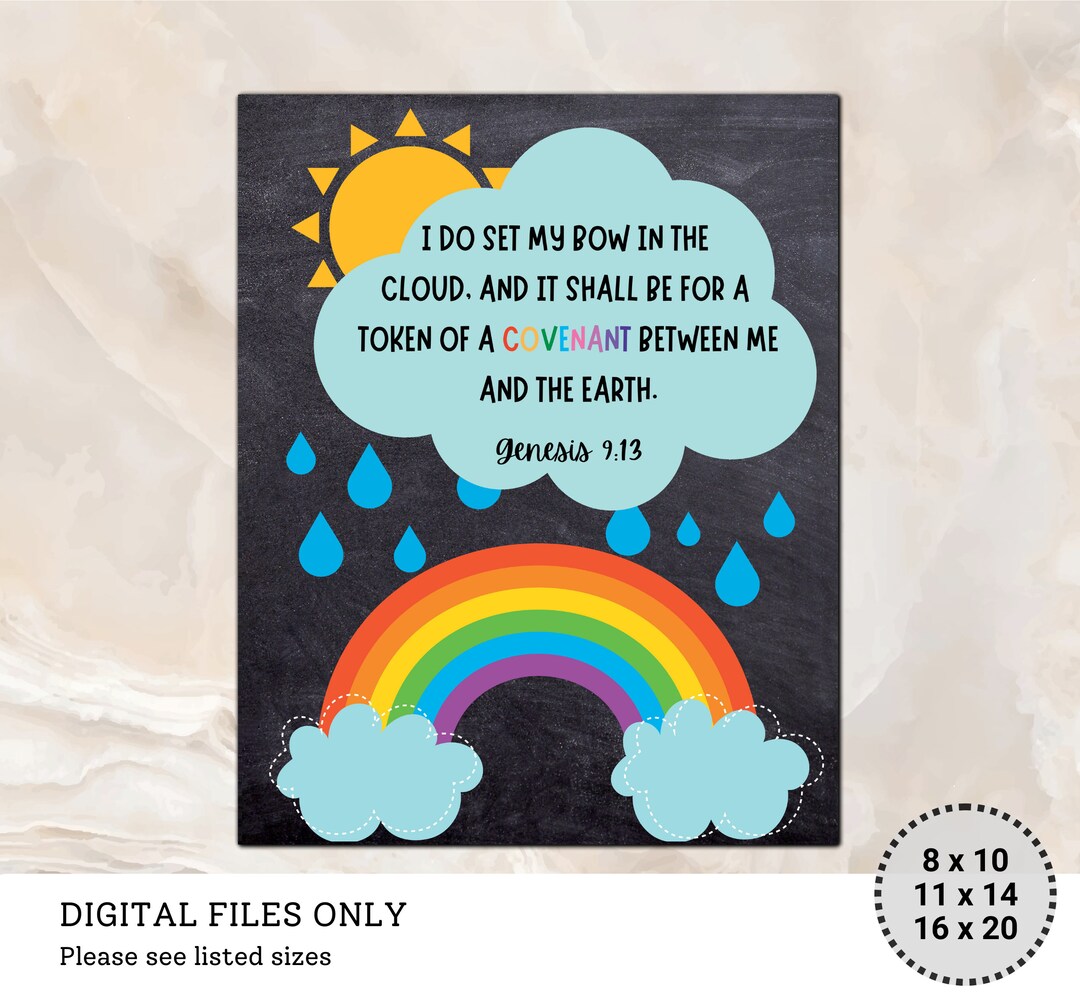 Genesis 9:13 Poster God's Rainbow Bible Verse God's - Etsy