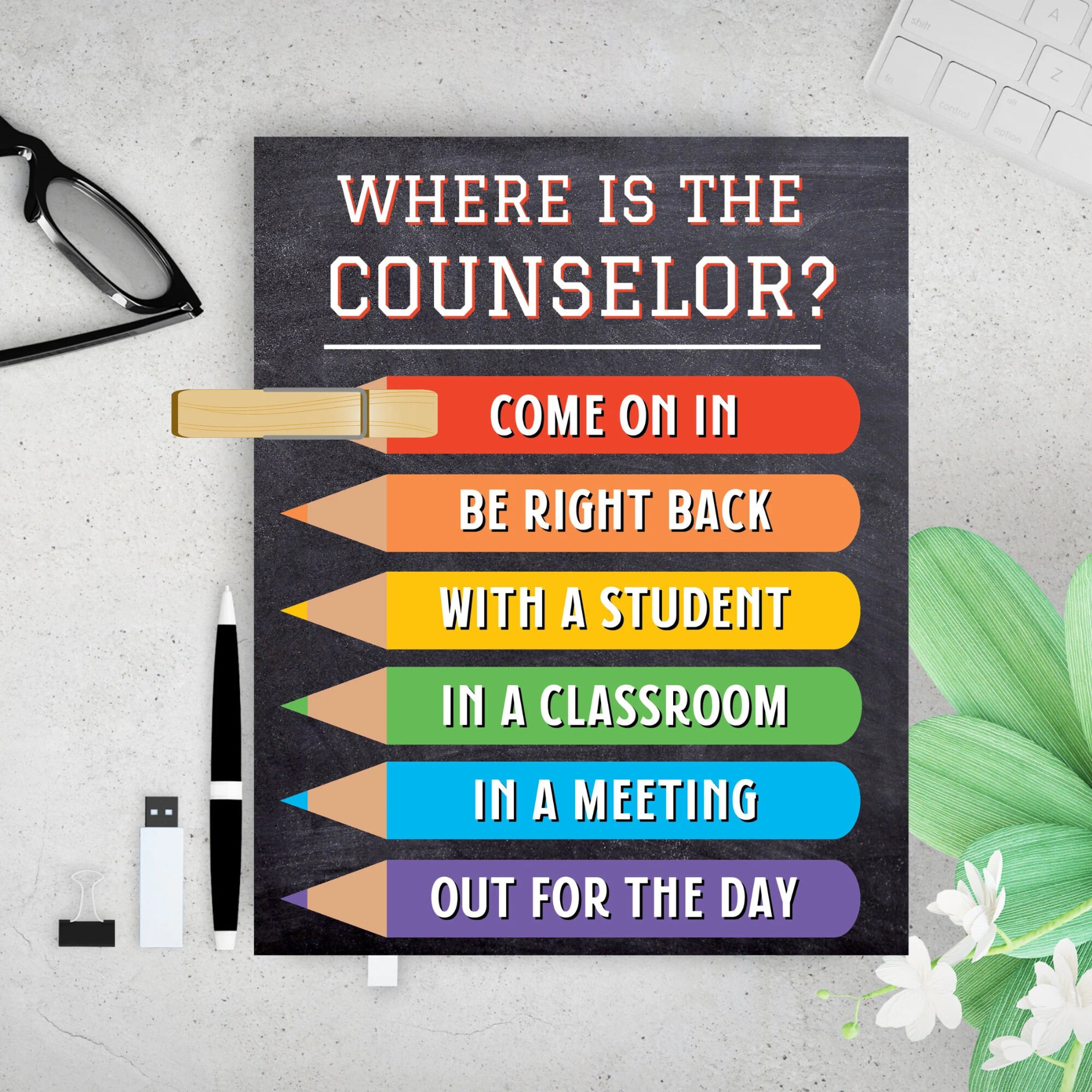 Classroom Door Sign, Wheres the Counselor, Classroom Decorations ...