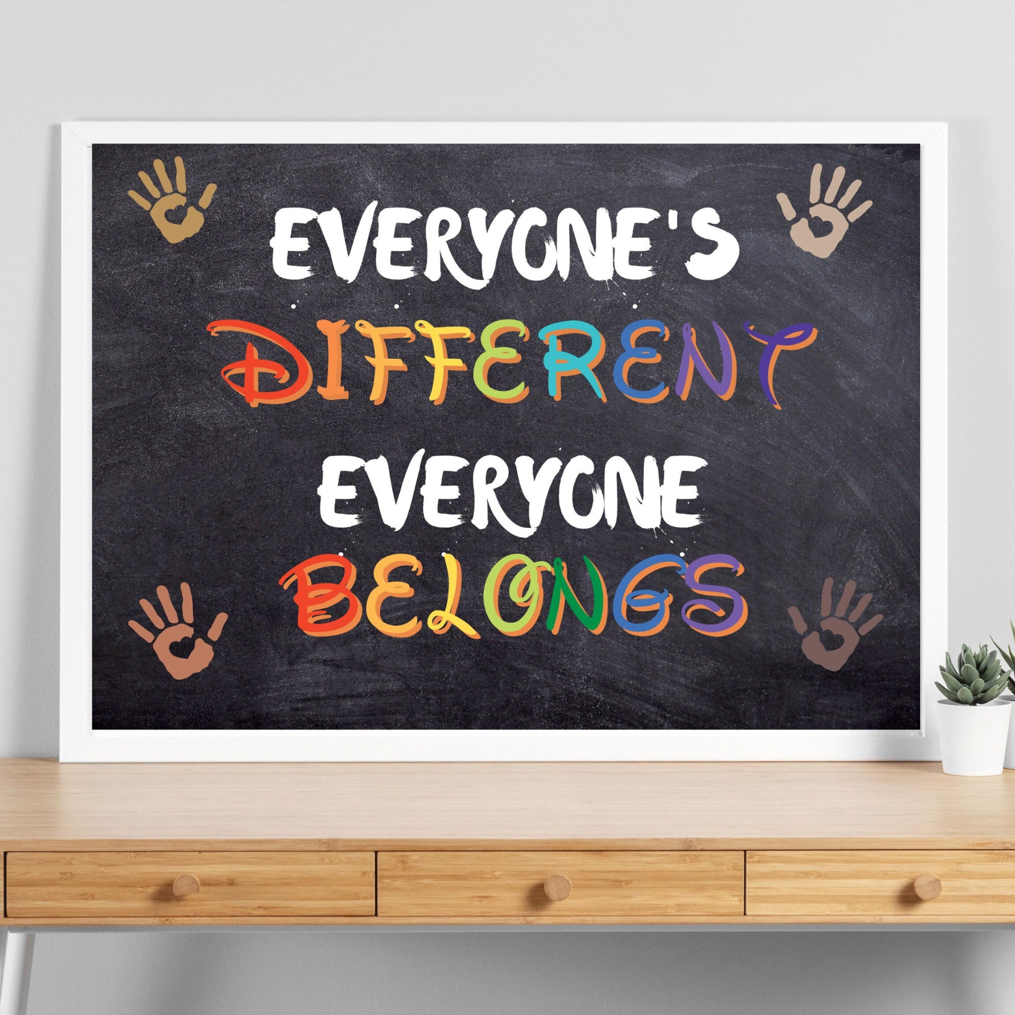 Diversity Poster, Everyone's Belongs Printable Classroom Wall Art ...
