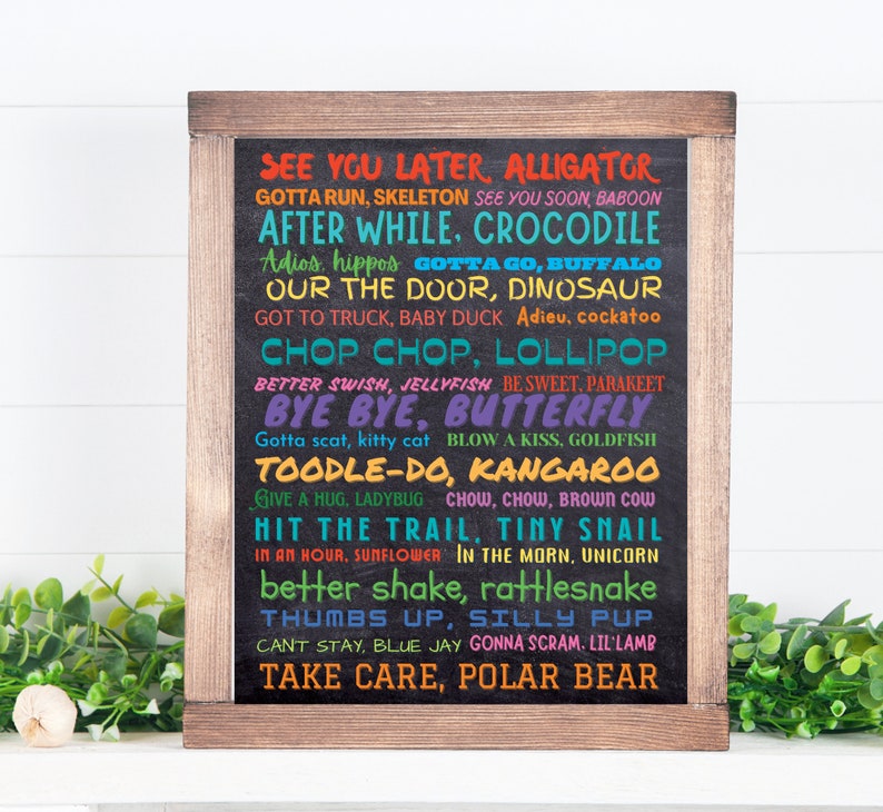 Goodbye Door Sign See You Later Alligator Poster After While - Etsy