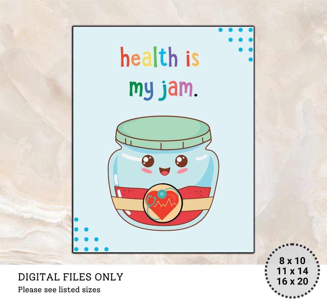 Health is My Jam Wall Art Nurse Office Clinic Decor Boho - Etsy