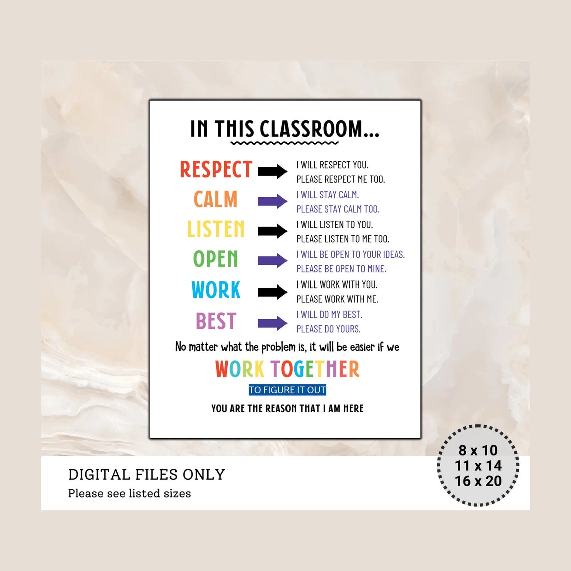 Classroom Decor, Expectations Rules, Respect Teen Class Decor High ...