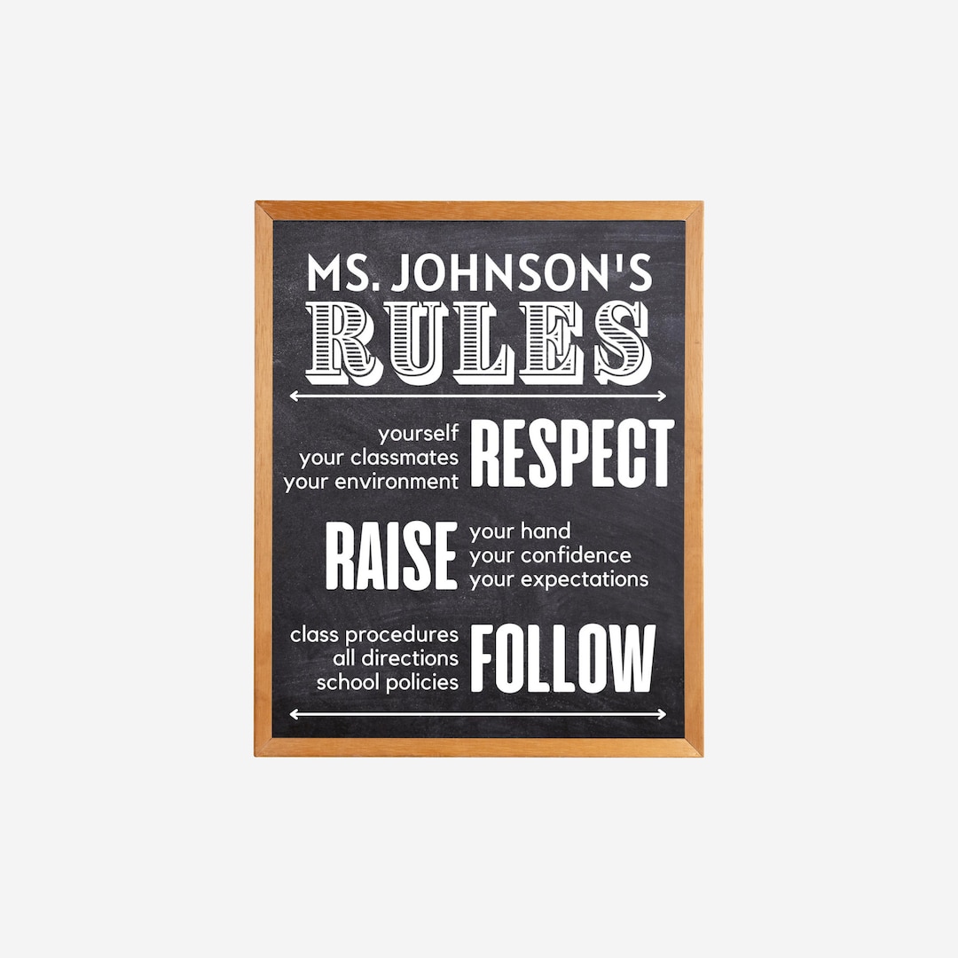 PERSONALIZED Classroom Expectations, High School Teacher Printable ...