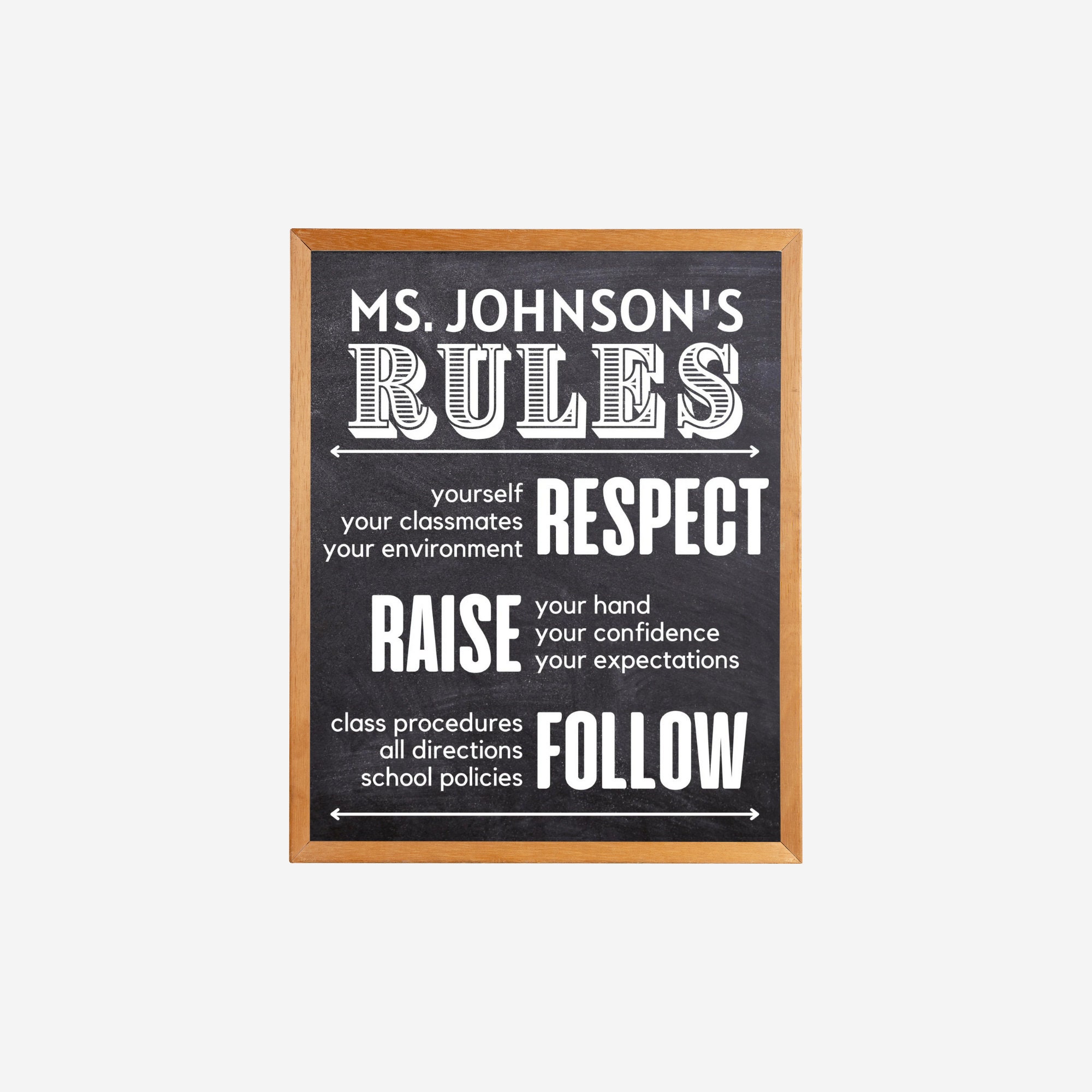 PERSONALIZED Classroom Expectations, High School Teacher Printable ...