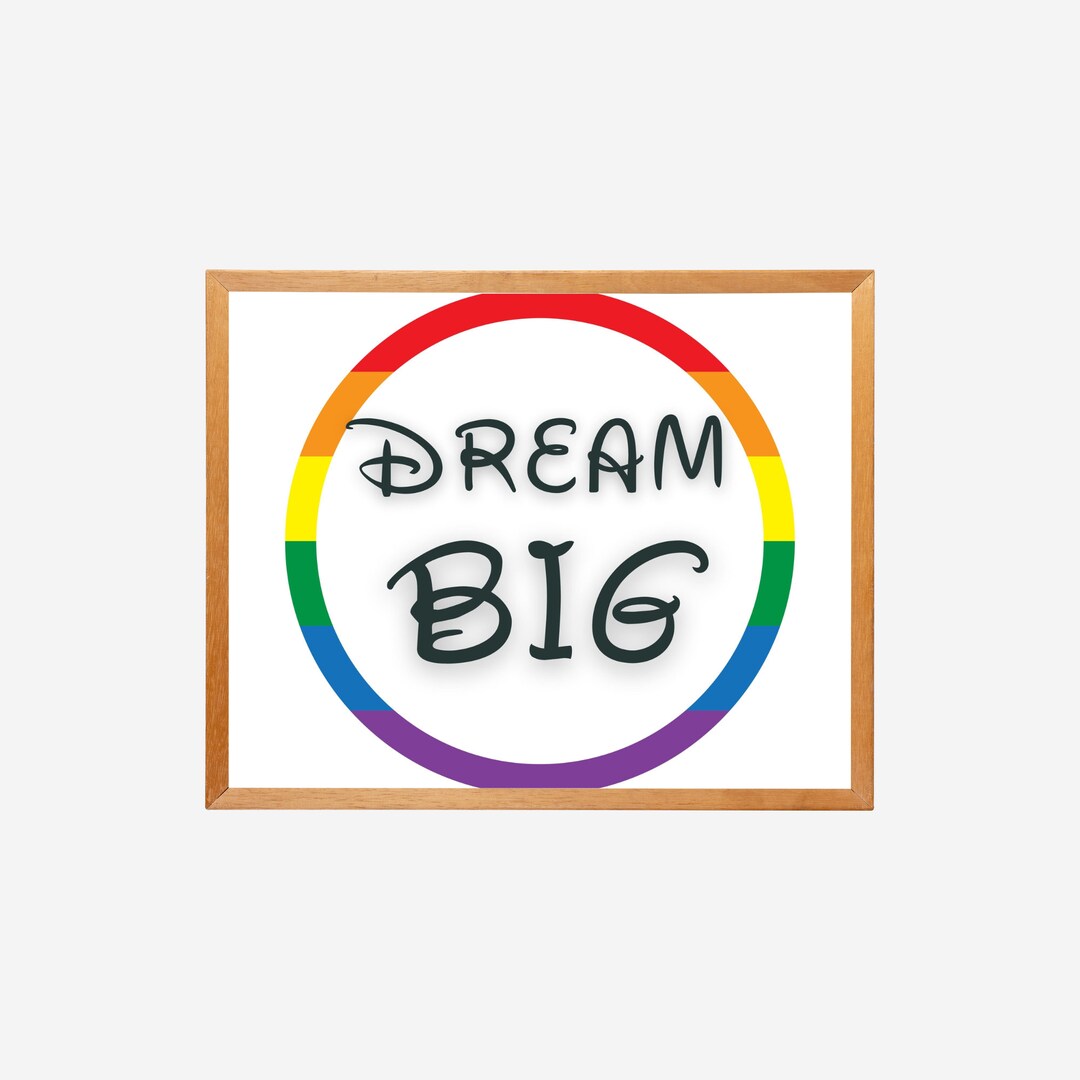 Dream Big Motivational Print, Rainbow Nursery Decor, Printable Wall Art ...