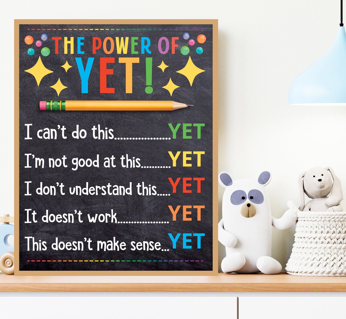 The Power of yet Poster Printable Motivational Wall Art Growth - Etsy