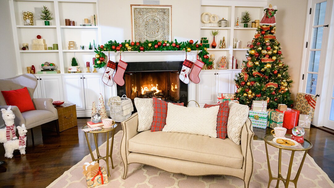 Zoom Background, Christmas Living Room, Zoom Christmas Backdrop ...