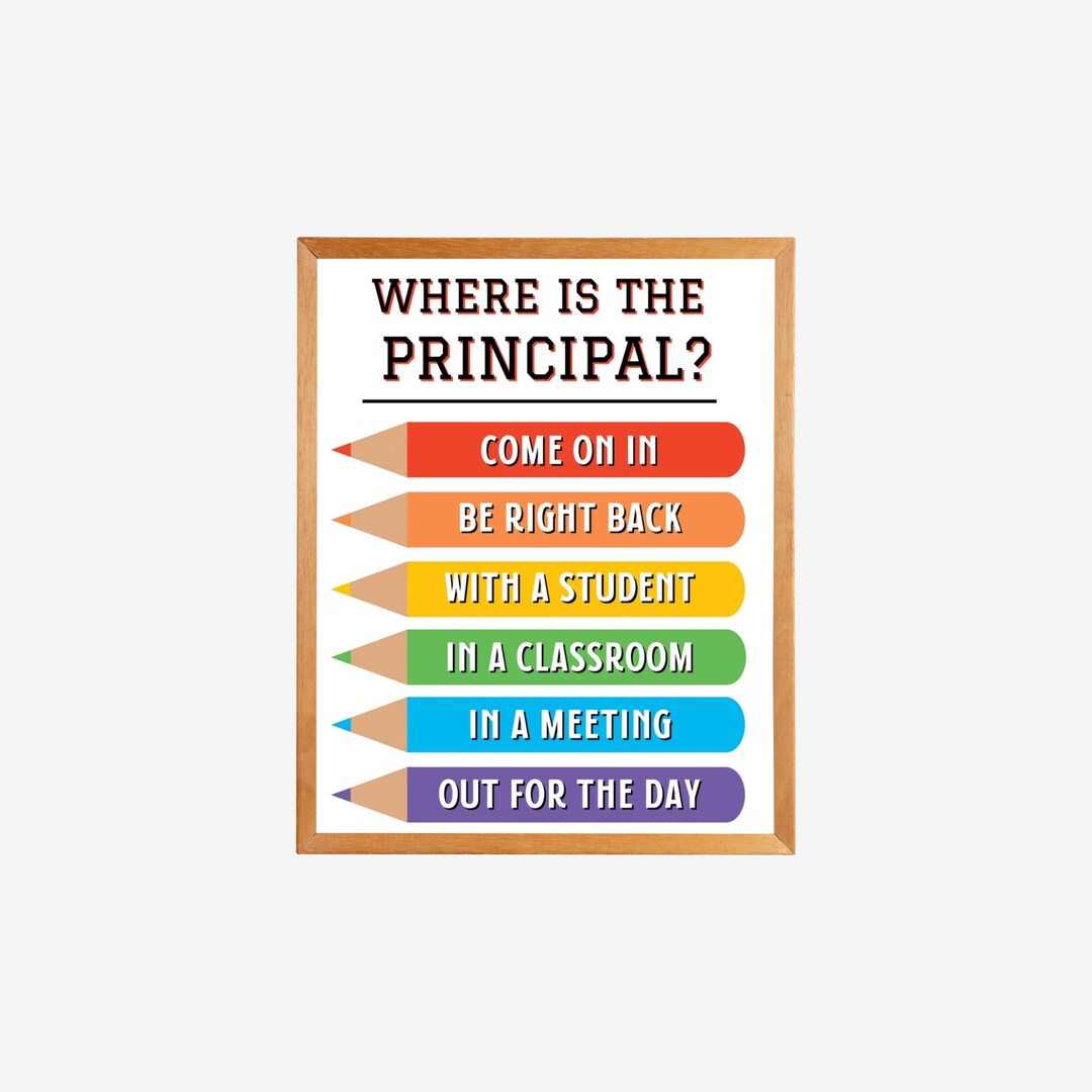 Where's the Principal Sign, Classroom Door Sign, Custom Teacher Gifts ...