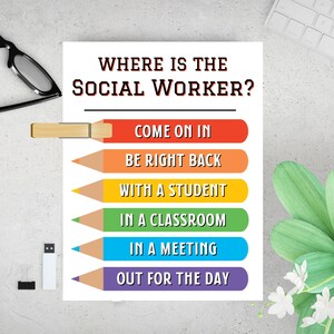 Where is the Social Worker Door Sign, Classroom Decor, School Social ...