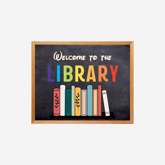 Printable Reading Poster Welcome Library School Sign Classroom School