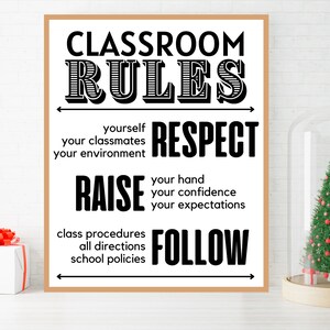 Classroom Expectations, Decor Rules Respect Teen Class, Decor High ...