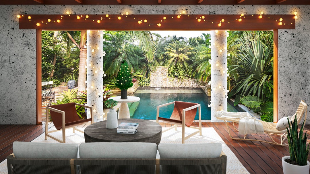 Zoom Tropical Holidays Background, Zoom Tropical Backdrop, Microsoft ...