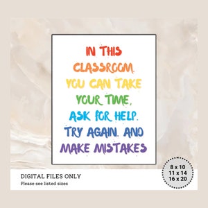 Rainbow Classroom Wall Art, Classroom Wall Decor, Elementary School ...