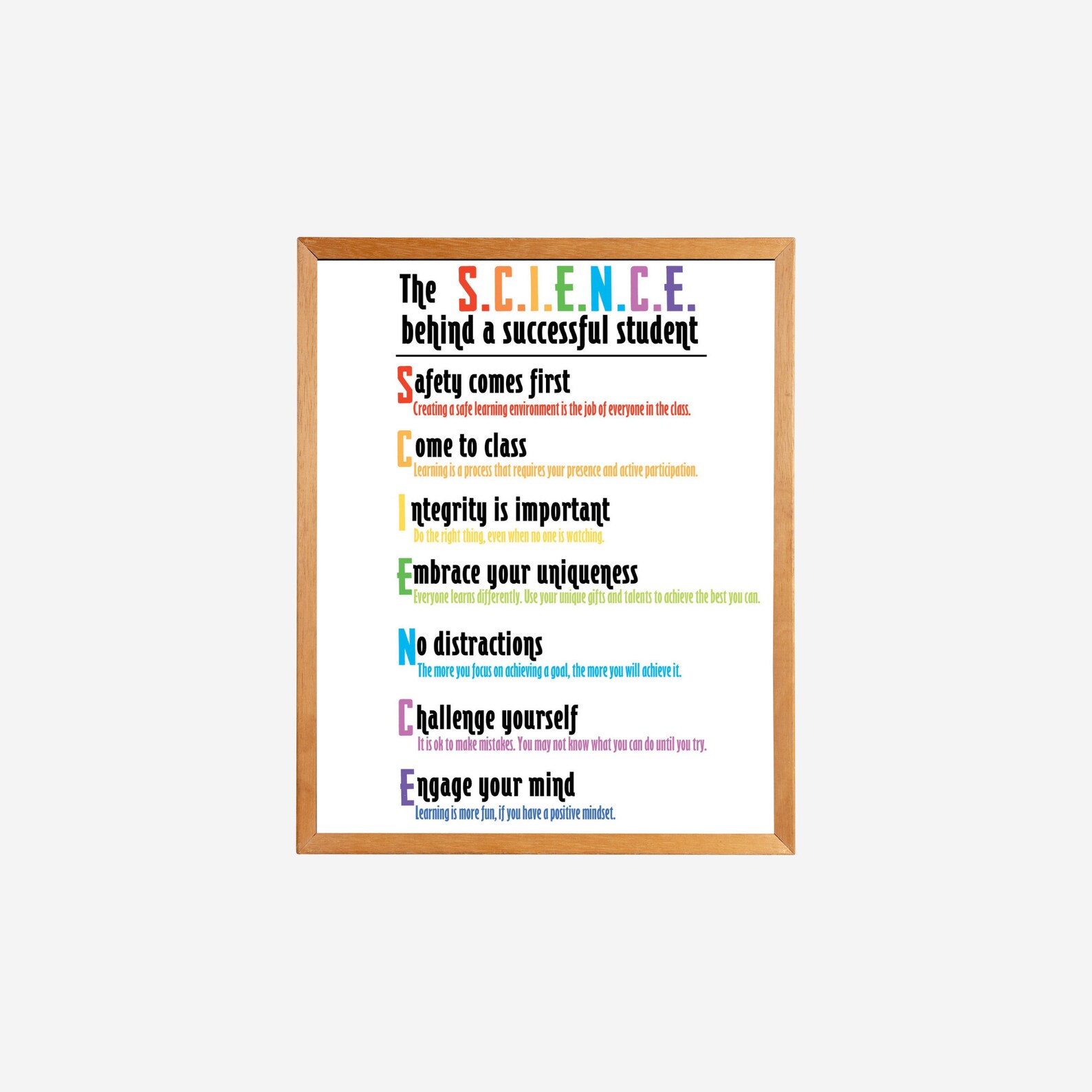 Science Classroom Poster, Class Rules Print, Teacher Gift, Motivational ...