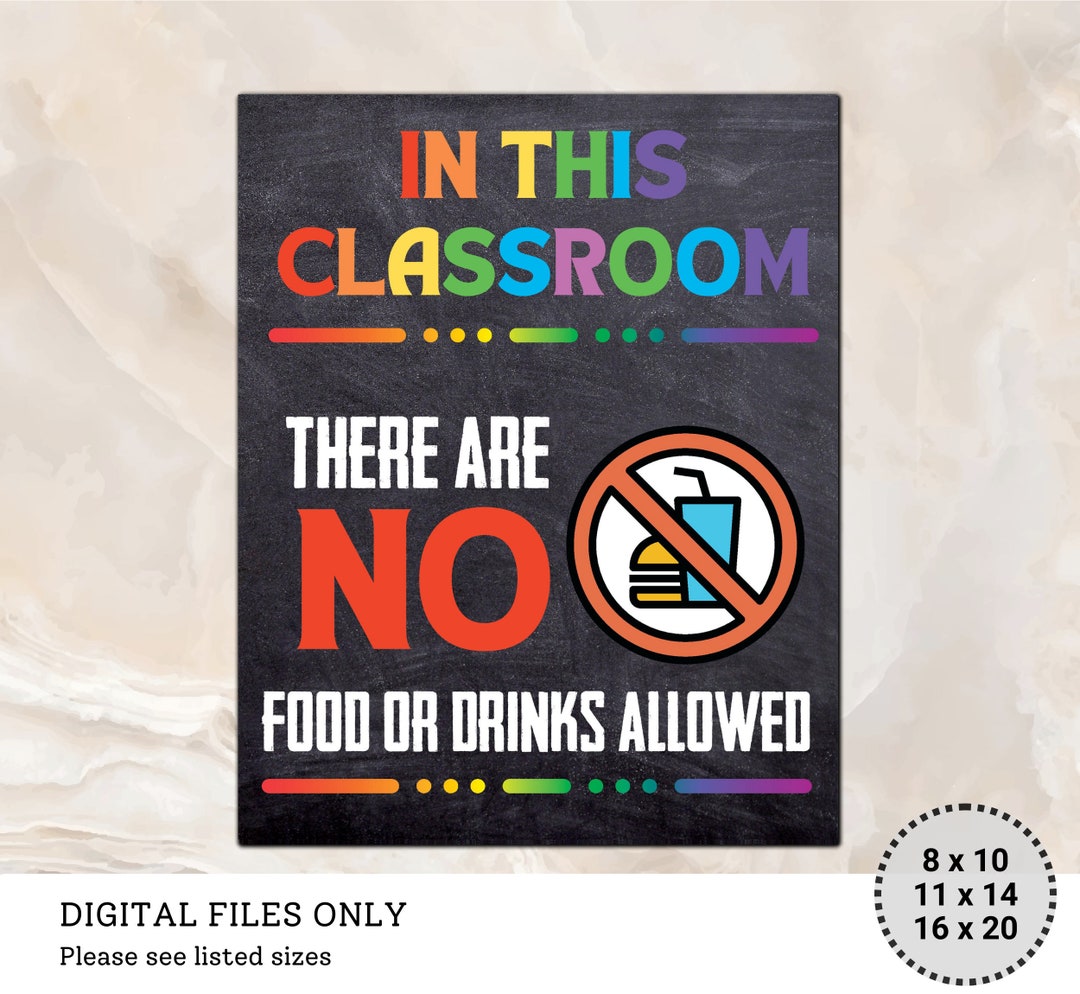 Classroom Poster Teacher Rules Teacher Poster No Food or - Etsy