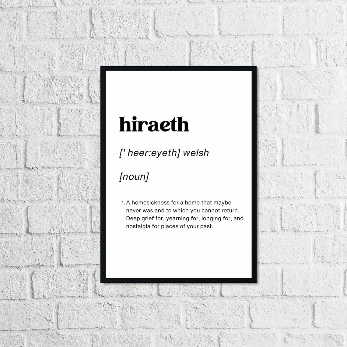 Hiraeth Definition Poster, Welsh Gift Idea, Office Decoration, Welsh Quote Poster, Hiraeth Decor ...